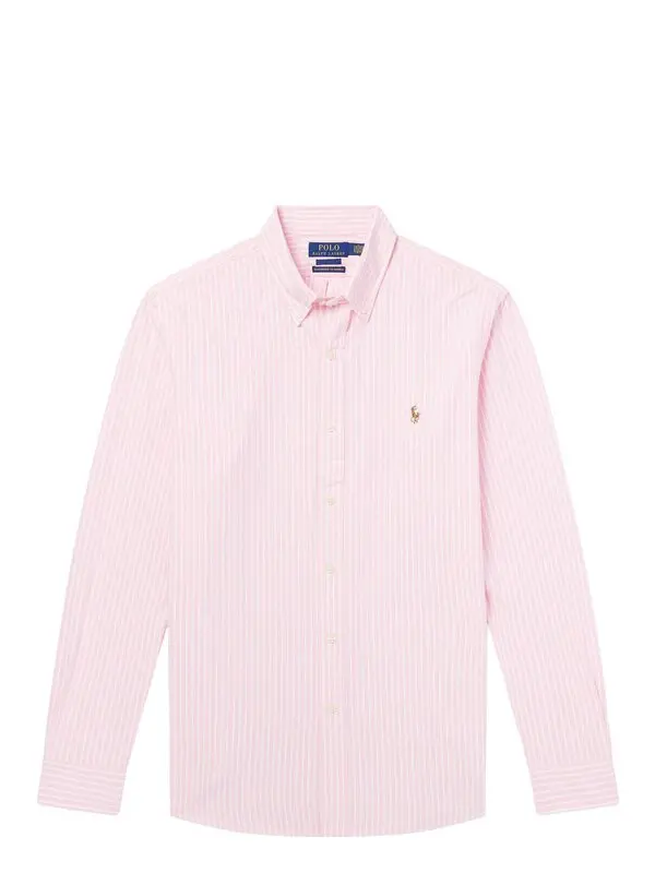 Polo Ralph Lauren Button-down Collar Logo-embroidered Cotton Shirt - Pink