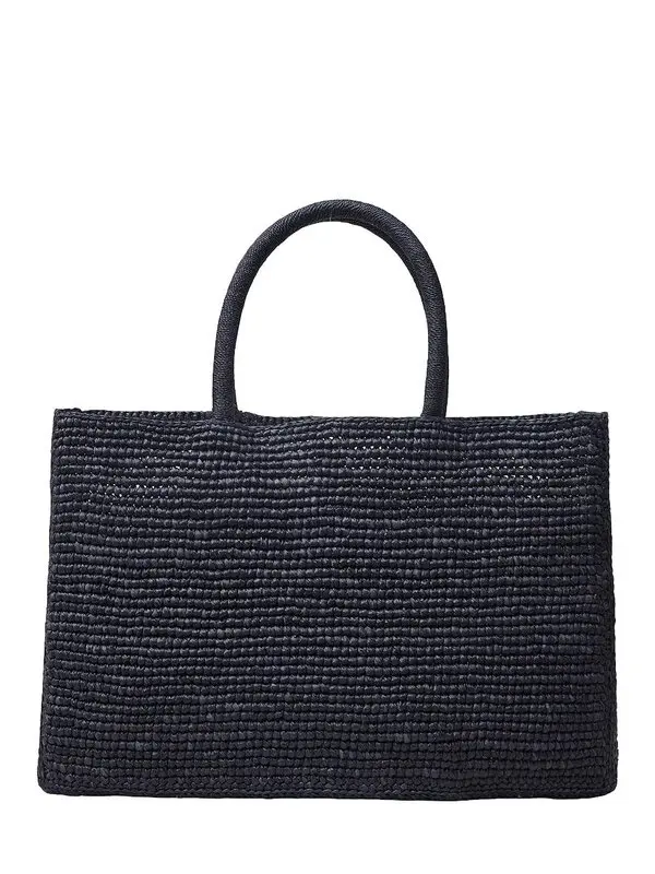 Lié Studio The Small Charlotte Raffia Bag - Navy