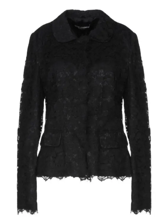 Dolce & Gabbana Single-breasted Lace Blazer - Black