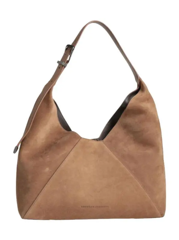 Brunello Cucinelli Suede Large Underarm Bag - Brown