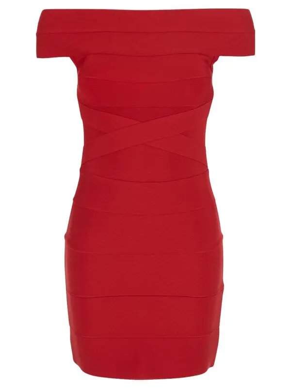 ROTATE BY BIRGER CHRISTENSEN Off-shoulder Mini Dress - Red