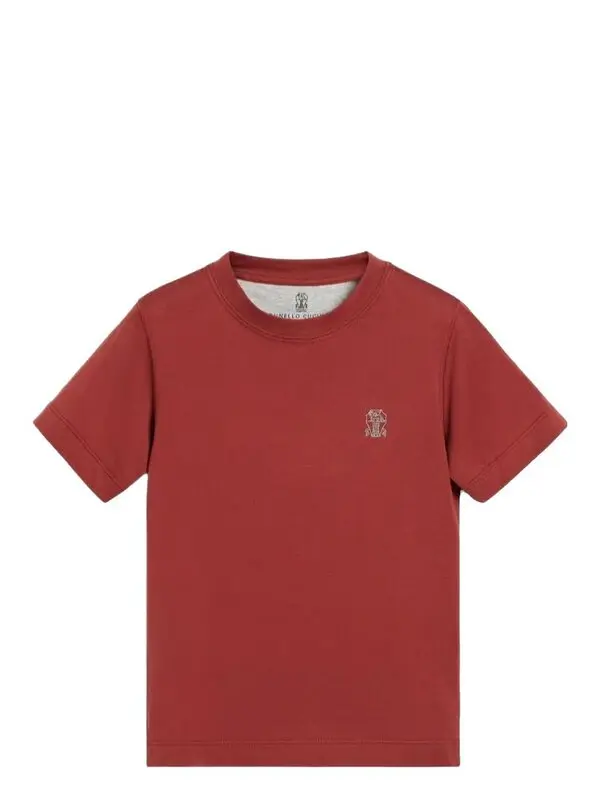 Brunello Cucinelli Cotton Jersey T-shirt With Logo - Refractory Bricks