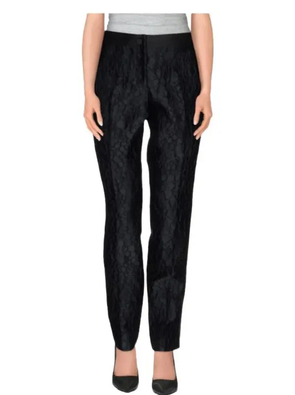Dolce & Gabbana Jacquard Satin Trousers - Black