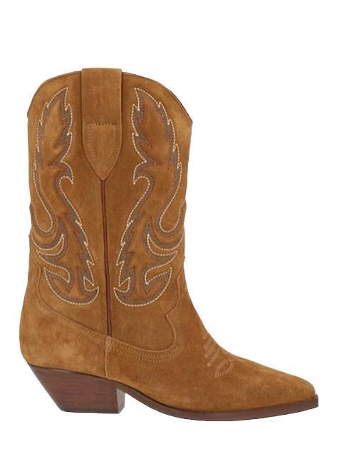 Isabel Marant Étoile Suede-denim Ankle Boots - Camel