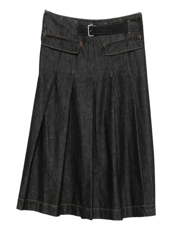 SEMICOUTURE Belted Midi Skirt - Black