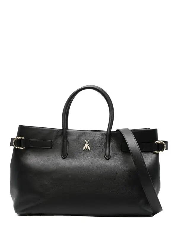 Patrizia Pepe Structured Leather Tote Bag - Black