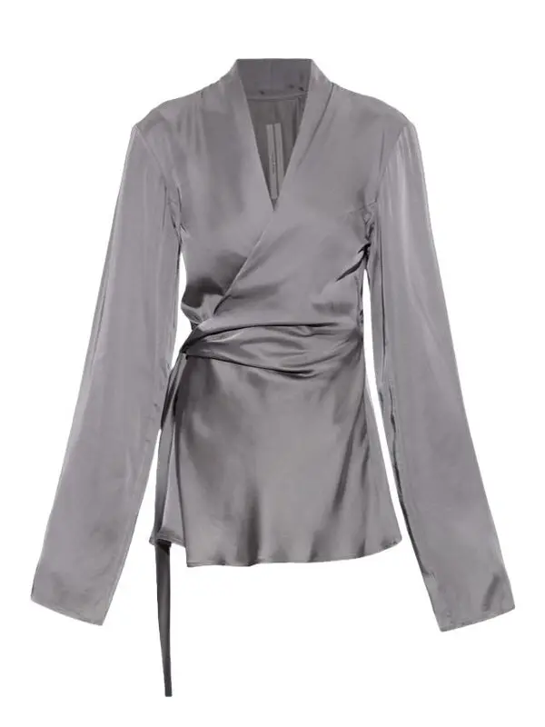 Rick Owens Draped Wrap Top - Gray