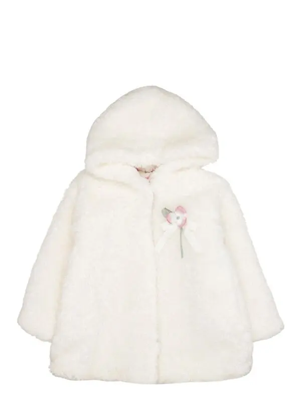 Monnalisa Bow-detail Hooded Coat - No