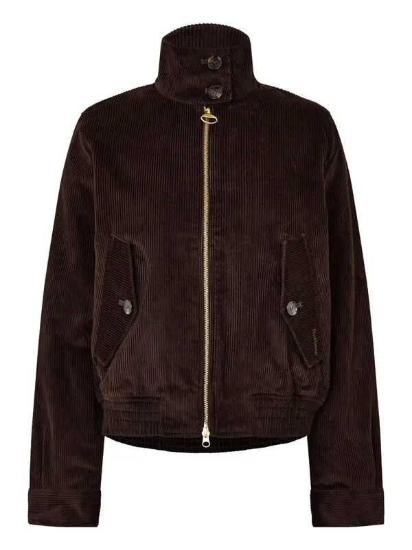 Barbour Corduroy Bomber Jacket - Black