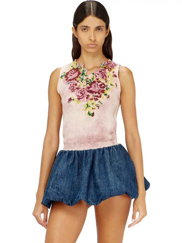 DIESEL® Floral Wool-blend Knit Vest - Pink