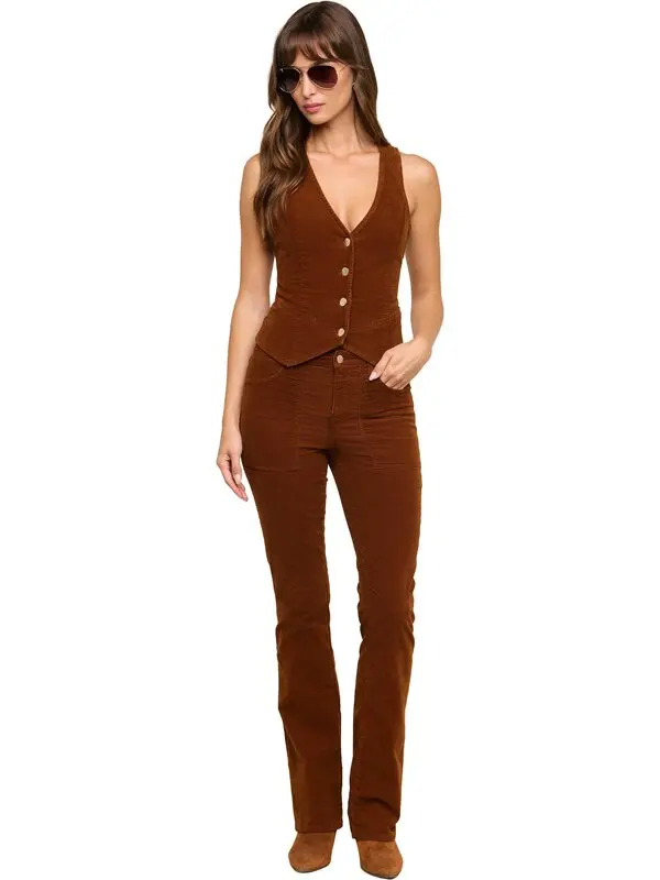 L'Agence Saffia Stretch Corduroy Pants - Java