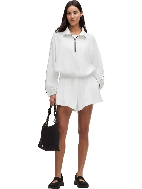 Lululemon Seersucker Wovenair High-rise Pleated Short 3.5 - White/white