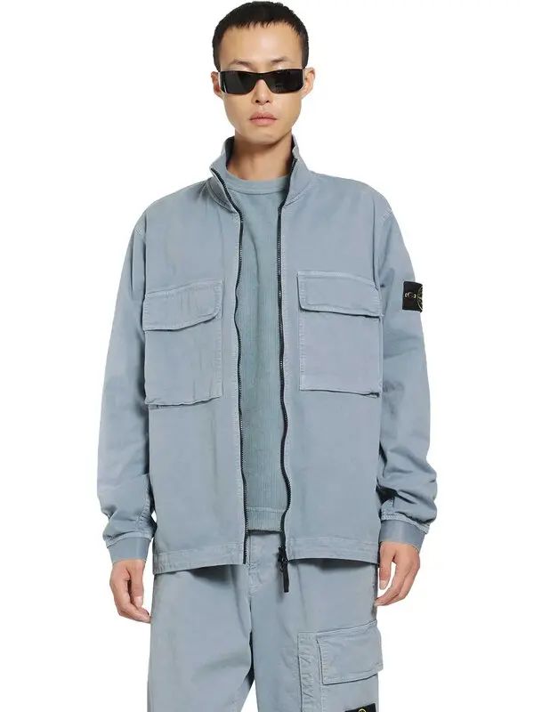 Stone Island 1200024 Zip-up Overshirt - Blue