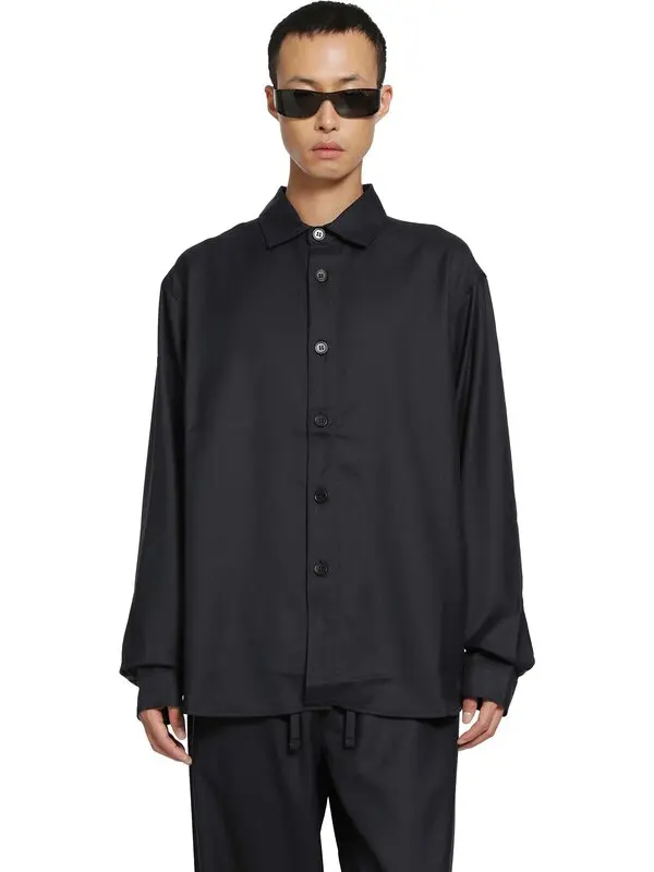 ROSE BURRITO Wool Overshirt - Blue