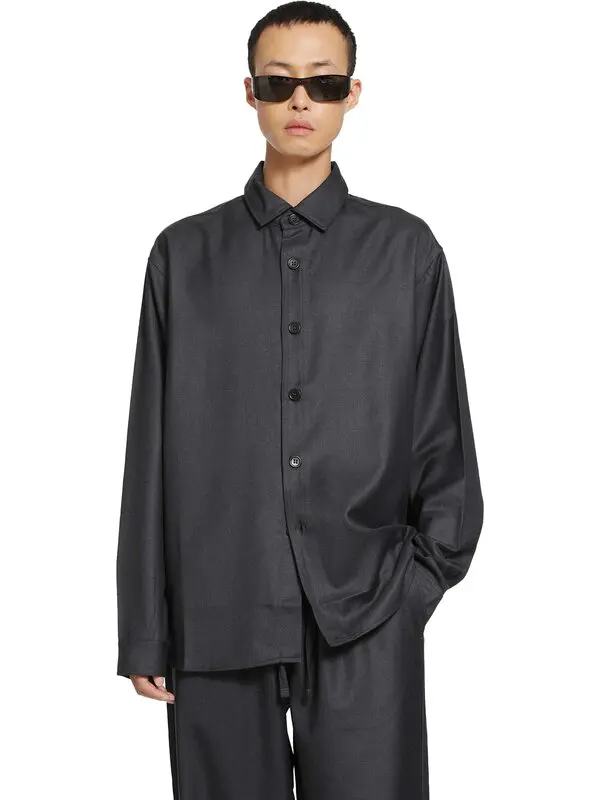 ROSE BURRITO Wool Overshirt - Grey