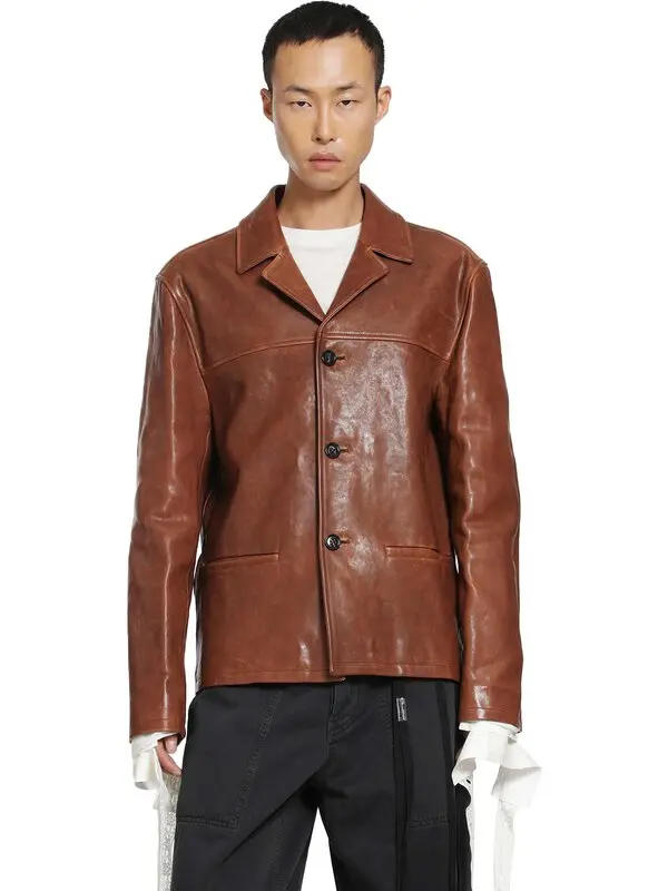 ANN DEMEULEMEESTER Pareli Leather Caban - Brown