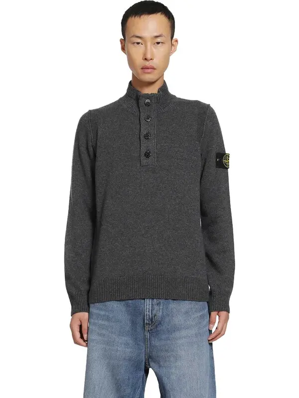 Stone Island Lambswool Half-zip Jumper - Grey