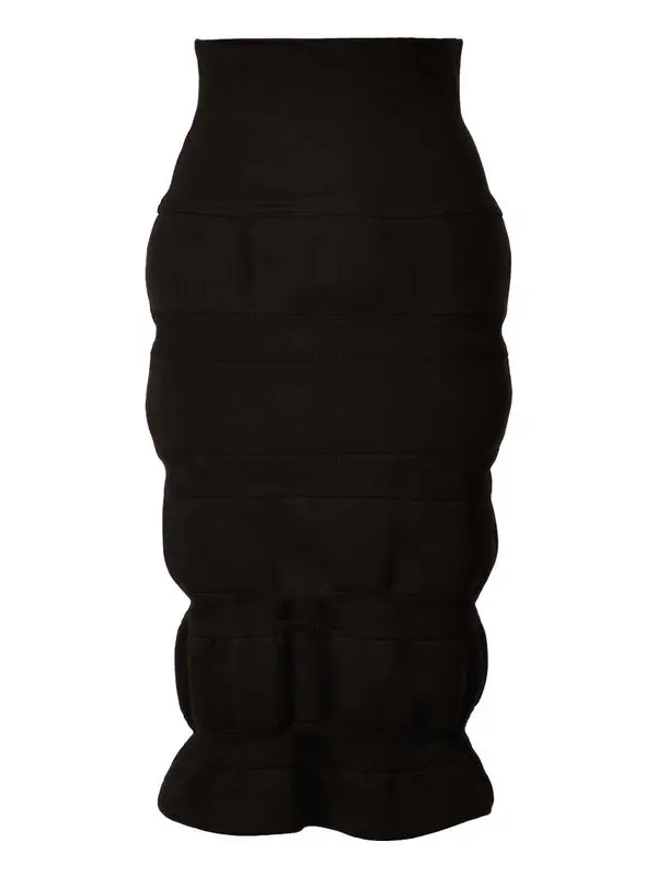 IOANA CIOLACU Sculptural Cotton-blend Pencil Skirt - Black