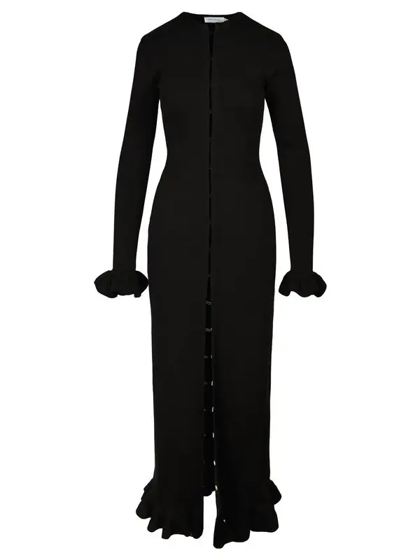 IOANA CIOLACU Daffodil Ribbed Cotton Dress - Black