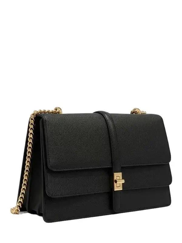 THE BAG ICON Doll Baby Leather Shoulder Bag - Black
