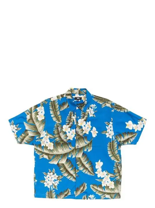 StÜssy Stushort Sleevey Hawaiian Floral Short Sleeve Shirt - Blue