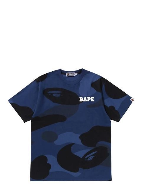 A BATHING APE Mega Camo Relaxed Fit Tee Shirt - Navy Blue