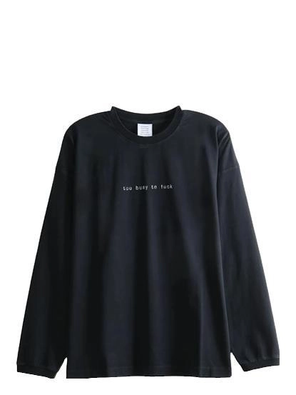 Vetements Too Busy To Fuck Longsleeve Top - Black