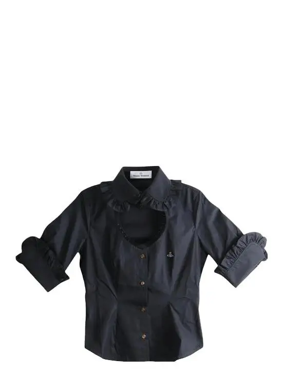 VIVIENNE WESTWOOD Short Sleeve Toulouse Frill Shirt - Black