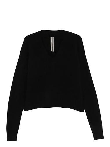 Rick Owens Tommy V-neck Maglia Sweater - Black