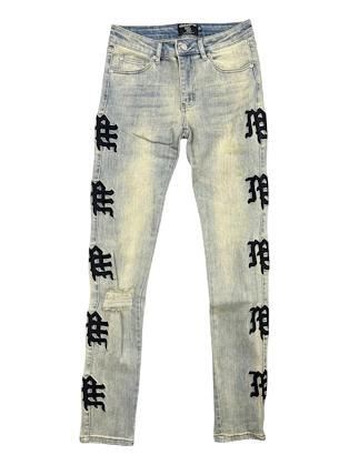 Mixed Emotion Desert Monogram Denim - Washed Blue