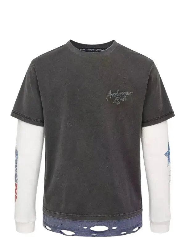 Andersson Bell Distressed Layered T-shirt - Grey