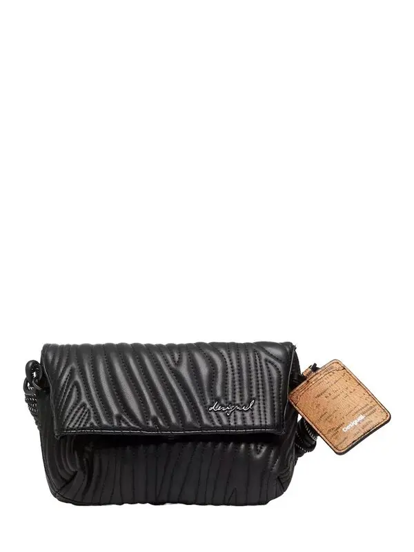 Desigual Quilted Braided-handle Tote Bag - Black
