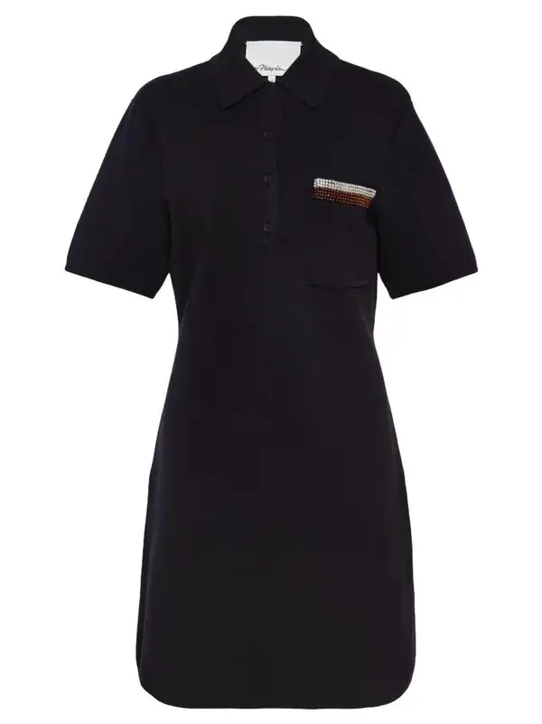 3.1 Phillip Lim Crystal-embellished Mini Polo Dress - Blue