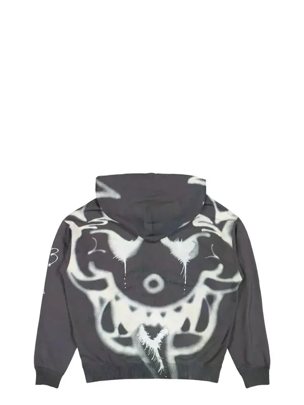 Y3 Chito Graphic French Terry Zipper Hoodie - Grey