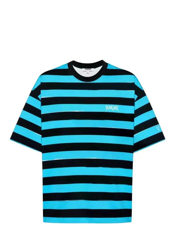BLACKJACK Menace Stripde T-shirt - Blue