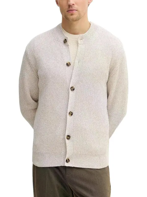 Sisley Cotton Rib Knit Cardigan - Neutrals