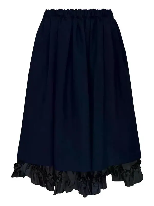 Comme Des Garçons Ruffle-trimmed Pleated Midi Skirt - Blue