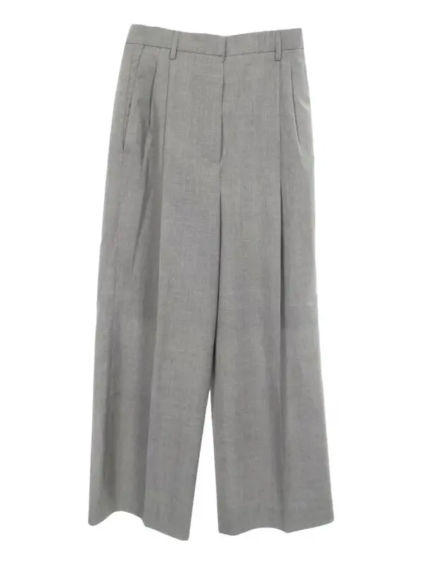 Prada Pleated Wool Trousers - Grey