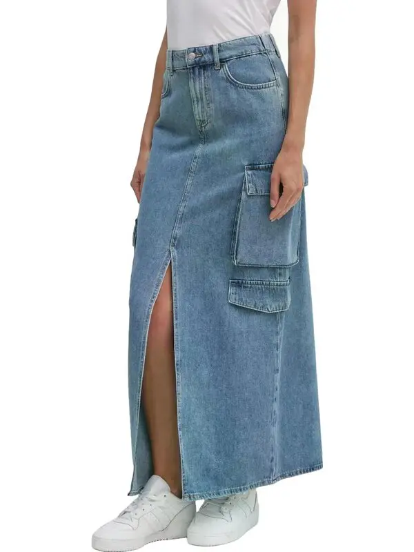 Sisley Cargo-pocket Maxi Skirt - Blue