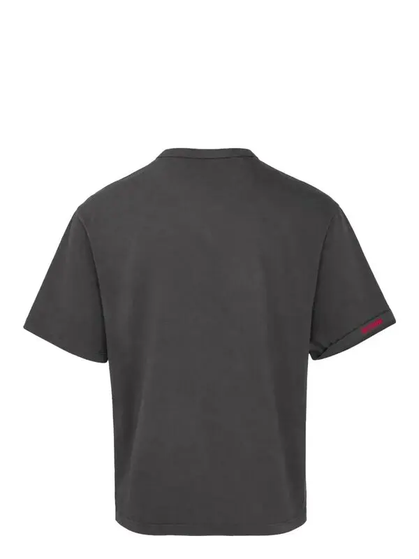 We11Done Logo-print Slash-detail T-shirt - Grey