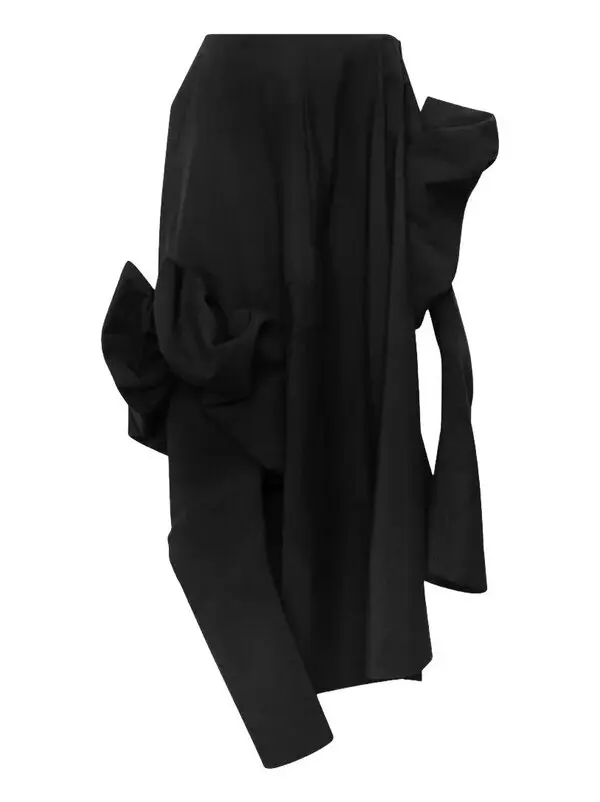Comme Des Garçons Draped Oversized Midi Skirt - Black
