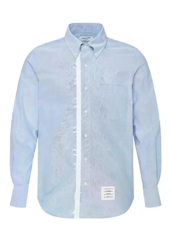 Thom Browne Straight-fit Long-sleeve Button-down Shirt - Blue
