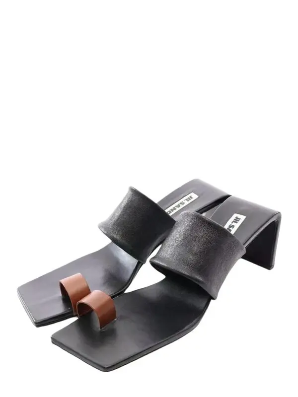JIL SANDER Toe-strap Block-heel Sandals - Black