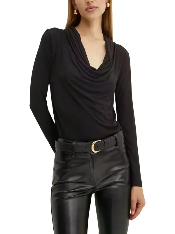 SILVIAN HEACH Rosiz Cowl-neck Long-sleeve Top - Black