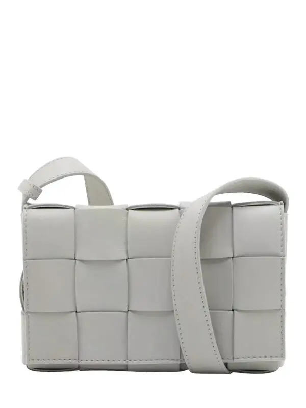 Bottega Veneta Nappa Intrecciato Cassette Crossbody Bag - Grey