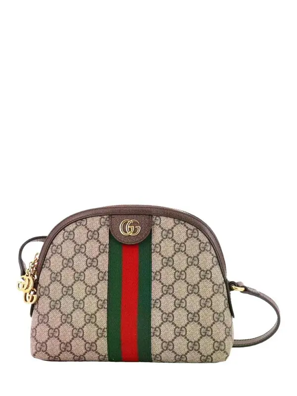 Gucci Ophidia Dome Gg Coated Canvas Small Shoulder Bag - Brown