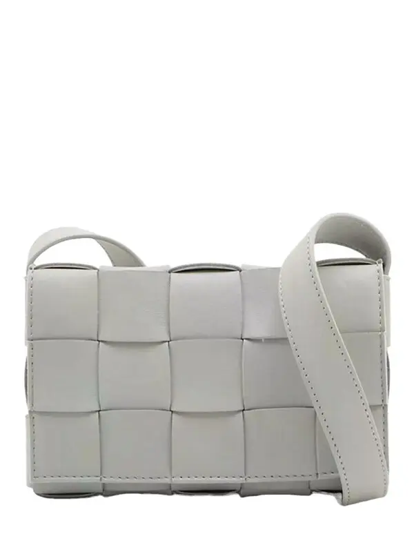 Bottega Veneta Nappa Intrecciato Cassette Crossbody Bag - Grey