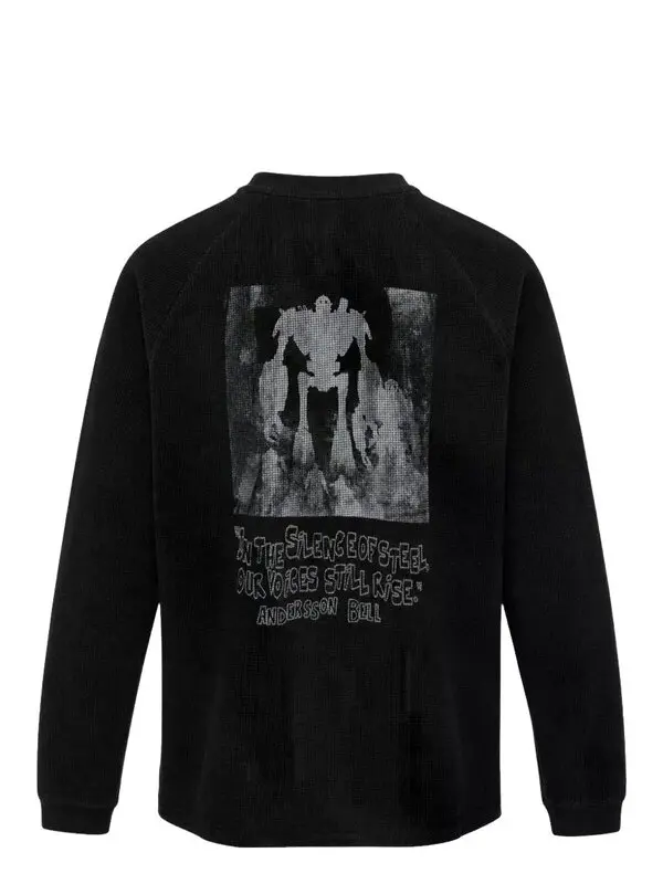 Andersson Bell Alien Machinery Waffle-knit T-shirt - Black