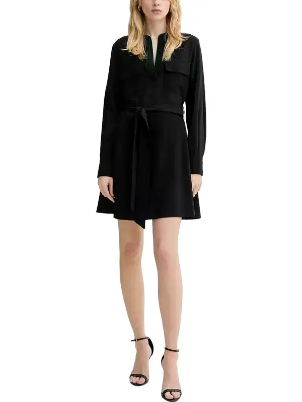 SILVIAN HEACH Buttoned V-neck Dress - Black