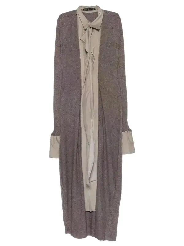 YEHUAFAN Layered-design Ruffle-detail Dress - Brown